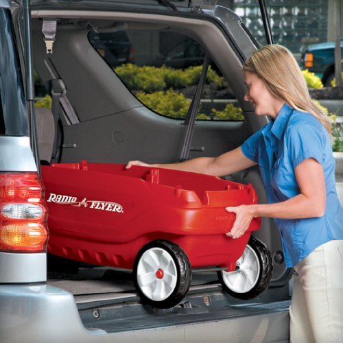 Radio Flyer, Deluxe Family Wagon with Canopy, Plastic Red Wagon, for Ages 1.5+