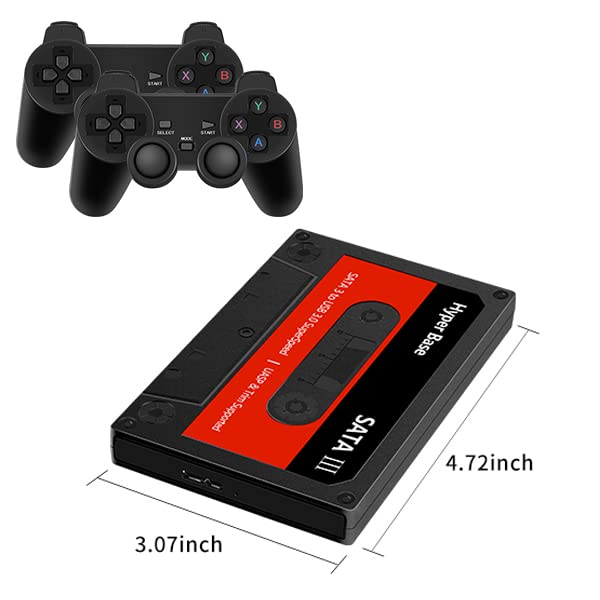 Retro Game Console Made by 2T External Hard Drive, Emulator Console Built-in 52,247 Games, Batocera Game System 84 Emulators Compatible with PS2/WiiU/MAME/X Box/SS, Plug and Play in Windows