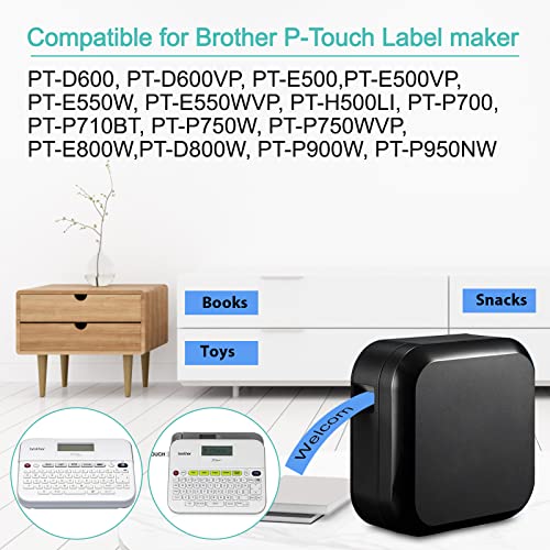 NineLeaf 3 Pack Compatible Label Tape Replacement for Brother TZe551 TZe-551 TZ-551 TZ551 Black on Blue Laminated Tapes 24mm 1'' x 26.2 ft Work with P-Touch PT-D600 PT-P710BT 2730 E500 Label Maker