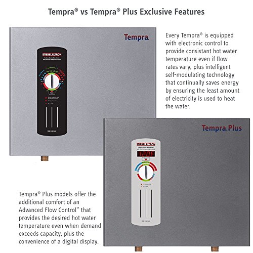 Stiebel Eltron 224199 240V, 1 Phase, 50/60 Hz, 24 kW Tempra 24 Plus Whole House Tankless Electric Water Heater, Advanced Flow Control