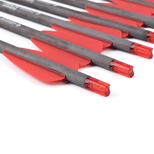 NIKA ARCHERY 7.5" Crossbow Bolts Carbon Arrows SP350 for Cobra System R9 Bow Hunting, Pack of 12