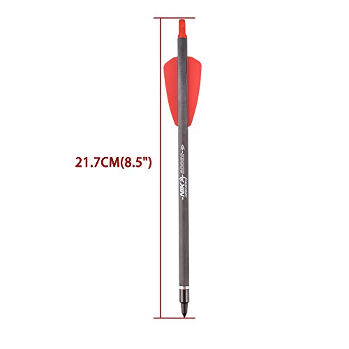 NIKA ARCHERY 7.5" Crossbow Bolts Carbon Arrows SP350 for Cobra System R9 Bow Hunting, Pack of 12