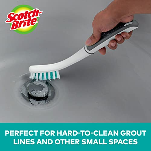 Scotch-Brite Tile & Grout Brush, Strong Bristles to Scrub Away Grime, 6 Count