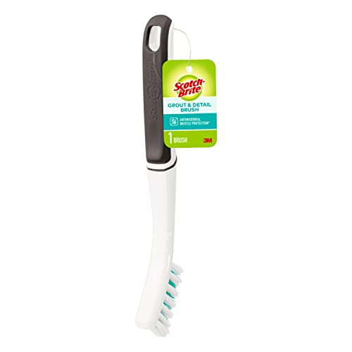 Scotch-Brite Tile & Grout Brush, Strong Bristles to Scrub Away Grime, 6 Count