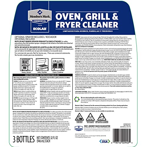 An Item of Member's Mark Commerical Oven, Grill and Fryer Cleaner by Ecolab (32 oz, 3 pk.) - Pack of 1