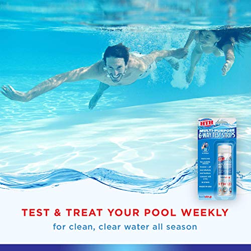 HTH 1274 Multi-Purpose 6-Way Test Strips Swimming Pools Chemical Tester, 30 ct