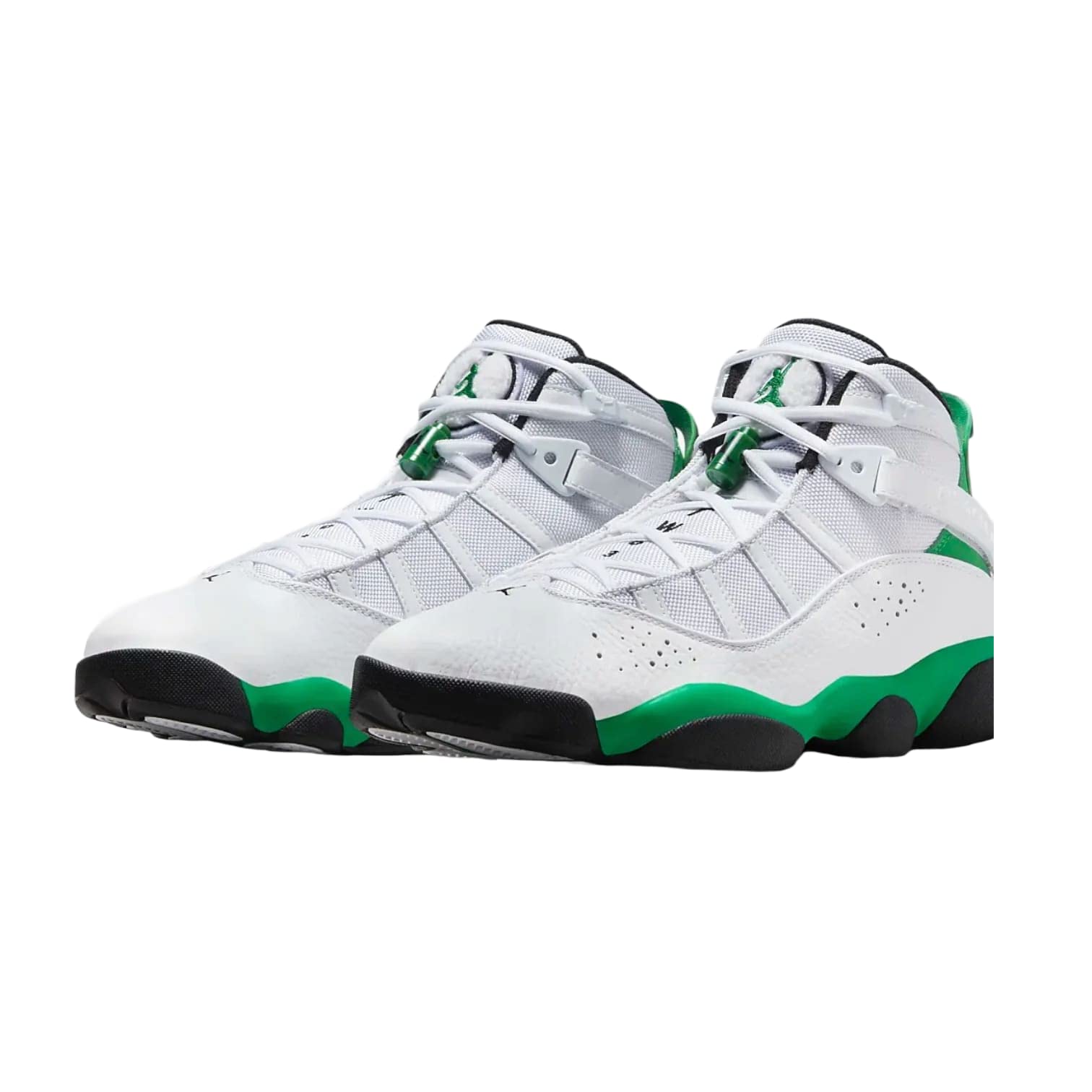 Nike Jordan Men's 6 Rings Basketball Shoes (White/Black/Lucky Green, us_Footwear_Size_System, Adult, Men, Numeric, Medium, Numeric_9)
