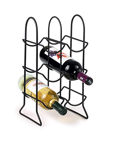 Spectrum Diversified Townhouse Wine Rack, 6-Bottle, Black