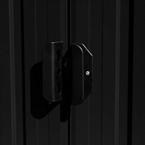 vidaXL Garden Shed with Sliding Doors and Vents Lockable Garden Backyard Utility Tool House Log Cabin 228.3" Metal Anthracite