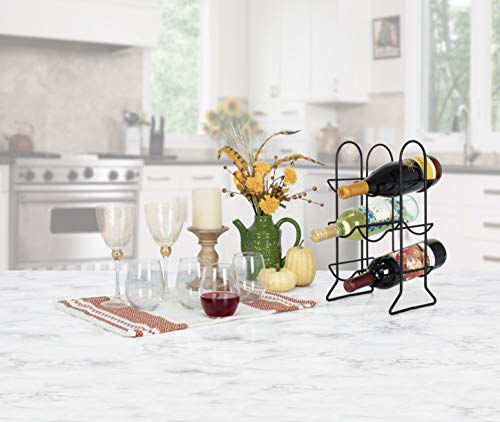 Spectrum Diversified Townhouse Wine Rack, 6-Bottle, Black