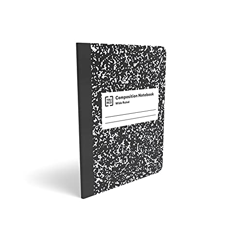 Staples 2072496 Notebook 9.75-Inch X 7.5-Inch Wide Ruled 100 Sh. Black 48/Ct