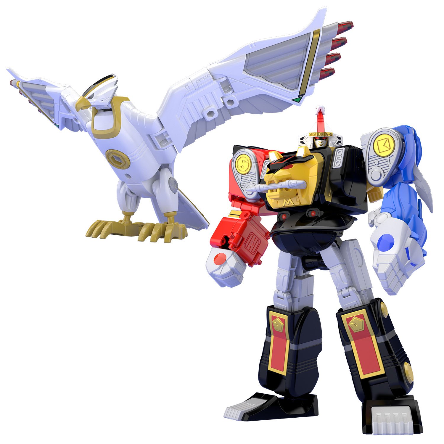 Bandai Shokugan Super Mini PLA Ninja Megazord & White Ninja Falconzord Set Mighty Morphin Alien Rangers