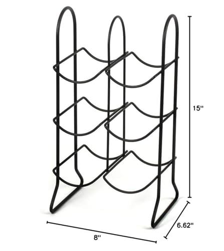 Spectrum Diversified Townhouse Wine Rack, 6-Bottle, Black