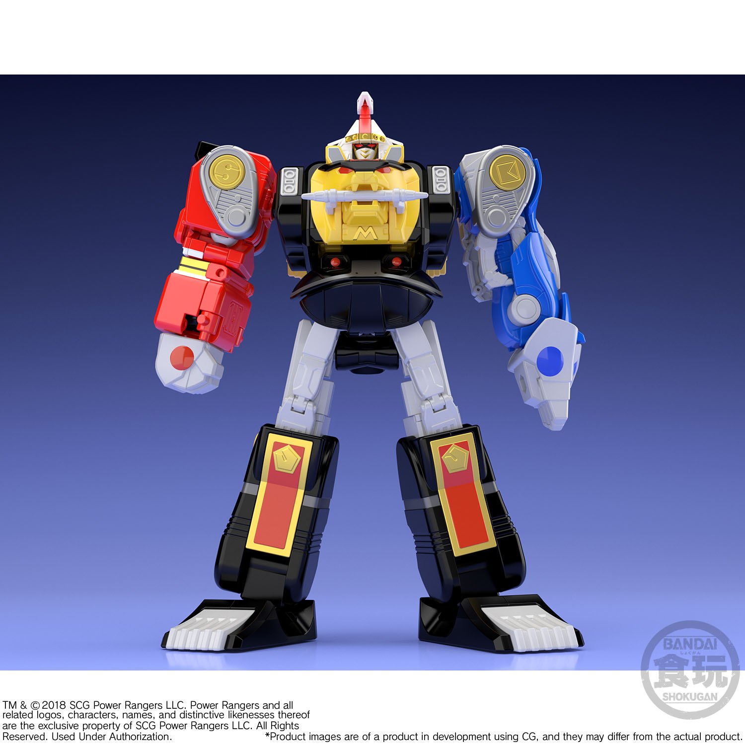 Bandai Shokugan Super Mini PLA Ninja Megazord & White Ninja Falconzord Set Mighty Morphin Alien Rangers