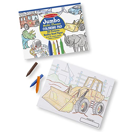 Melissa & Doug Jumbo 50-Page Kids' Coloring Pads Set - Animals, Vehicles, and More