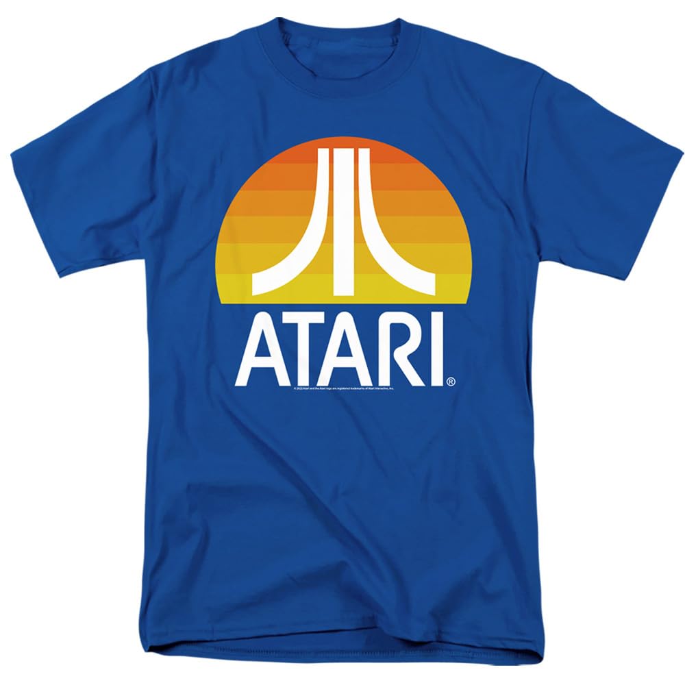 Popfunk Atari Video Game Retro Logo Vintage Gaming Console T Shirt & Stickers (XXX-Large) Blue