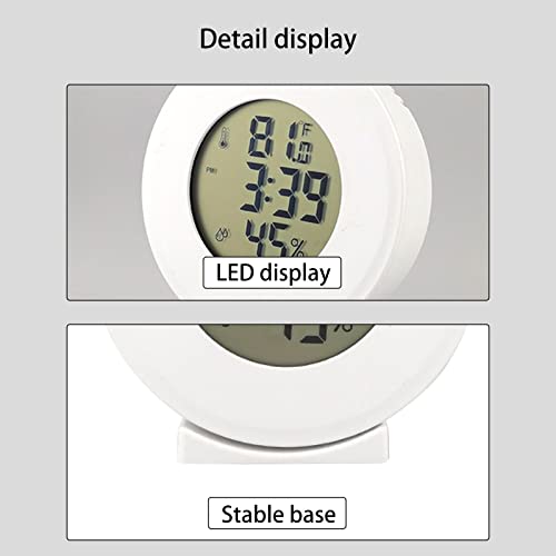 DELURA Digital Alarm Clock with LCD Display Thermometers Hygrometer Digital Temperature Humidity Monitor with Smart Clock Calendar/2184