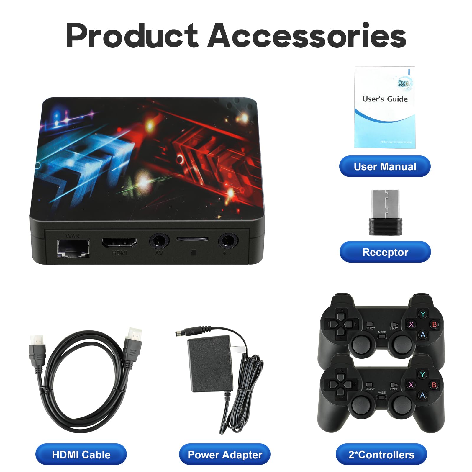 Akaxi Arcade Game Box, Plug and Play Retro Game Console, Pre-installed with over 20,000 classic games, 4K HD Output,TV PC Projector, Supports Up to 4 Players, Search, Save, Hide, Favorites List