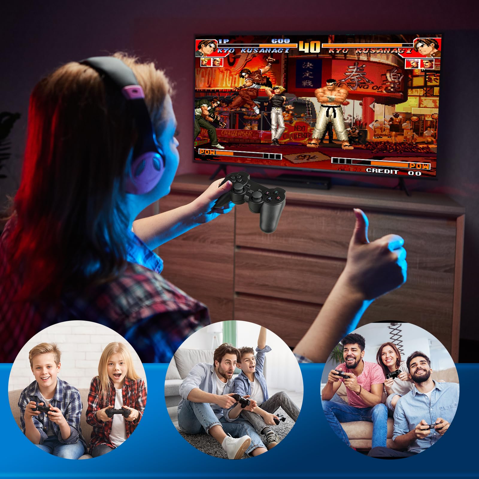Akaxi Arcade Game Box, Plug and Play Retro Game Console, Pre-installed with over 20,000 classic games, 4K HD Output,TV PC Projector, Supports Up to 4 Players, Search, Save, Hide, Favorites List