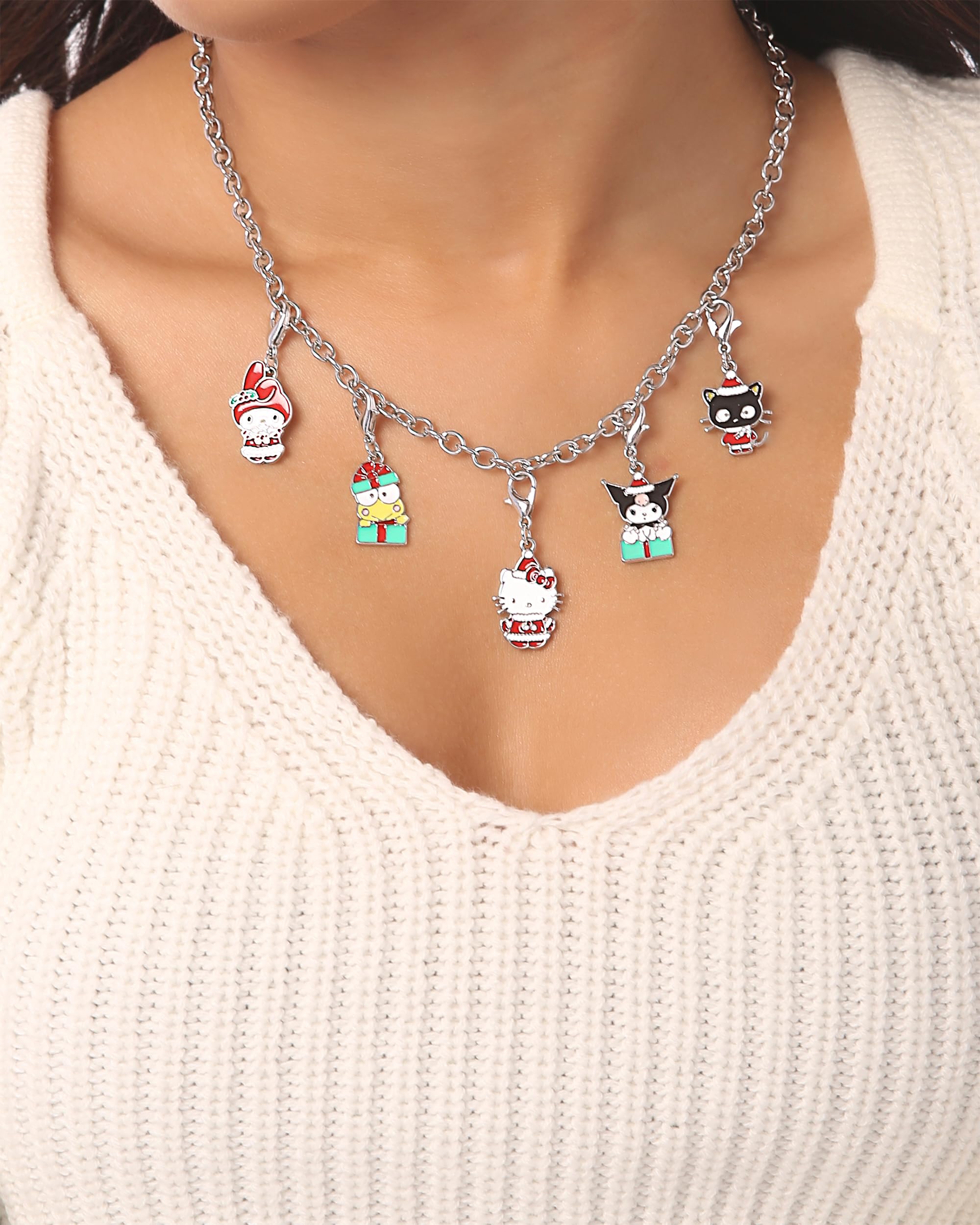 Hello Kitty and Friends Necklace, Bracelet, and 12 Sanrio Charms Advent Set - Official License Jewelry Advent