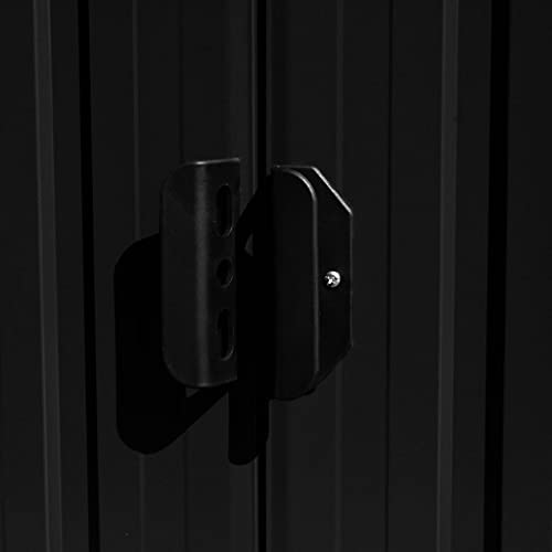 vidaXL Garden Shed with Sliding Doors and Vents Lockable Garden Backyard Utility Tool House Log Cabin 192.5" Metal Anthracite