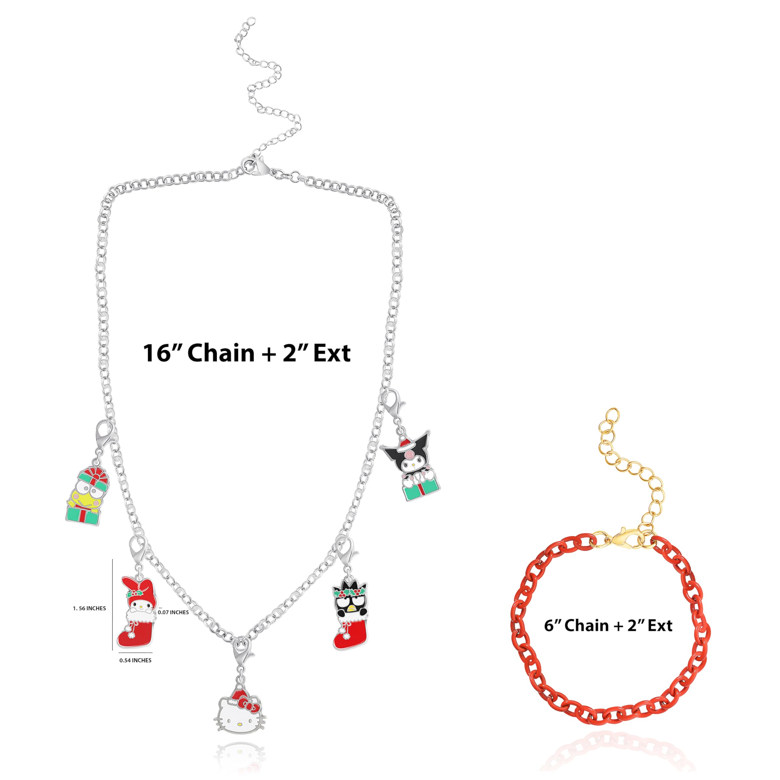 Hello Kitty and Friends Necklace, Bracelet, and 12 Sanrio Charms Advent Set - Official License Jewelry Advent