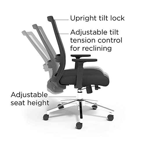 STAPLES Union & Scale 24328573 Marrett Mesh and Fabric Task Chair Black (53249)