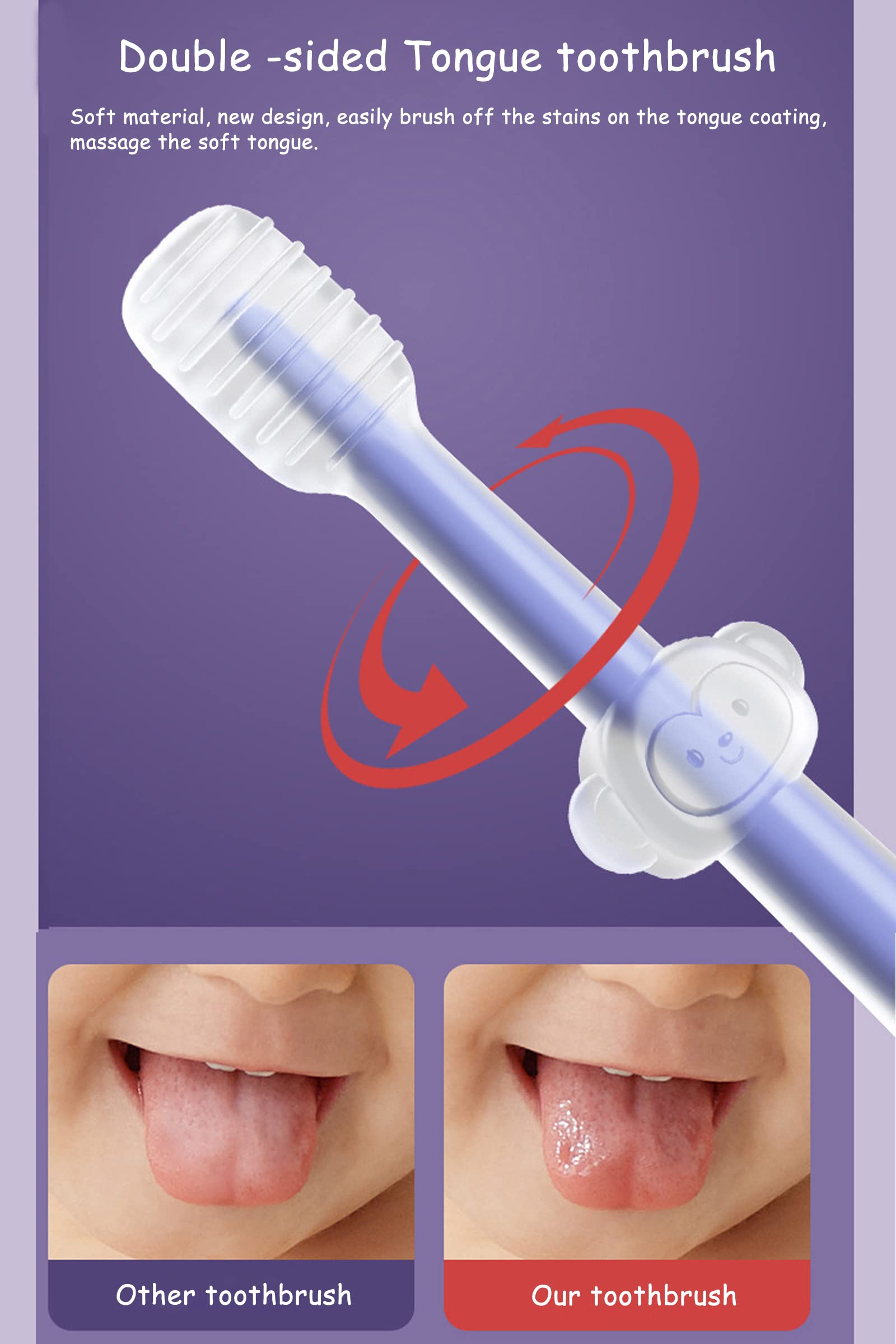 OUROBOT Baby Toothbrush, Baby Tongue Cleaner, Toddler Multifunction Silicone Toothbrush Set