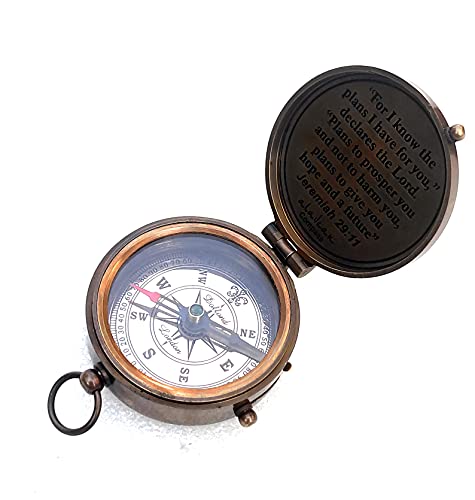 Gift for Brother Brass Compass | Engraved Gift idea from Brothers & Sisters for Birthday Gifts for Brother, Anniversary, Baptism, Confirmation Present (Brother I Love You)