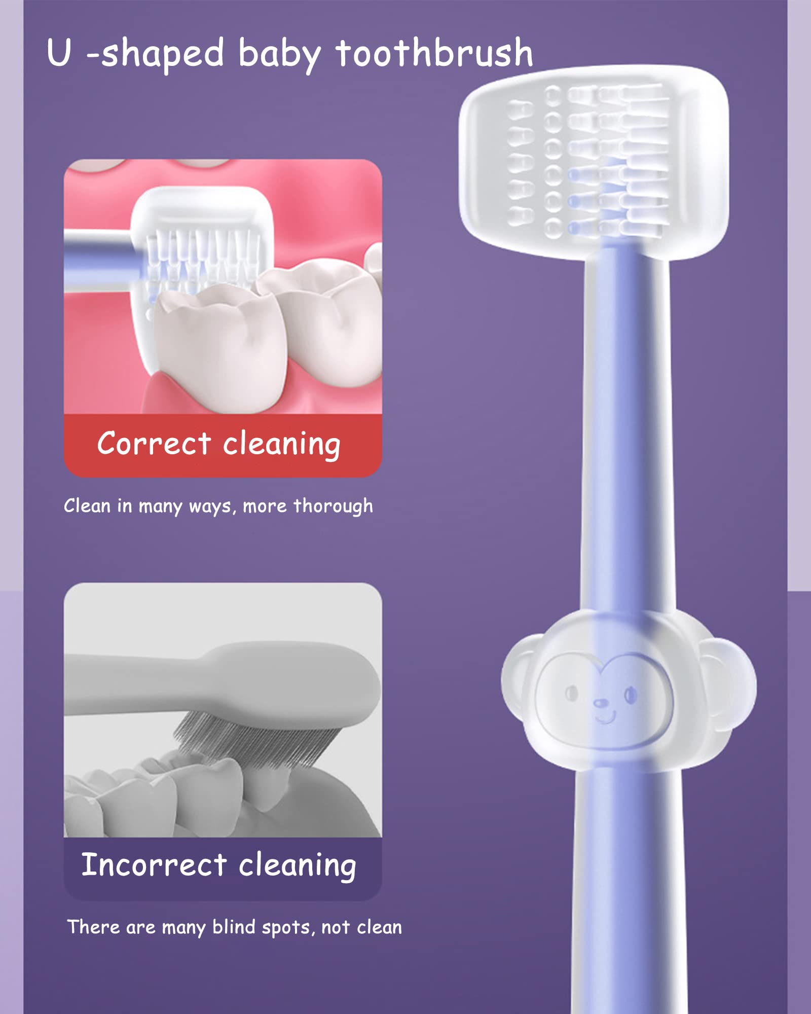 OUROBOT Baby Toothbrush, Baby Tongue Cleaner, Toddler Multifunction Silicone Toothbrush Set