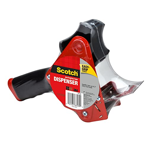 Scotch Packaging Tape Dispenser, Holds Tape up to 2" Wide, No Tape Included (ST-181),Red