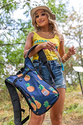 Vibe Hydration Pack Backpack with 2L Bladder for Women, Men, Teens, Kids - Sports, Outdoor, Running, Camping, Hiking, Festivals, Raves (Pineapple)