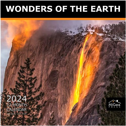 MICASA Wonders of the Earth 2024 Wall Calendar 12 Month | 12" x 24" Open | Thick & Sturdy Paper | Giftable | Calendar 2024
