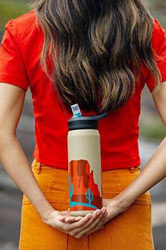 CamelBak Eddy+ Water Bottle with Straw 25 oz - Insulated Stainless Steel, Deep Desert