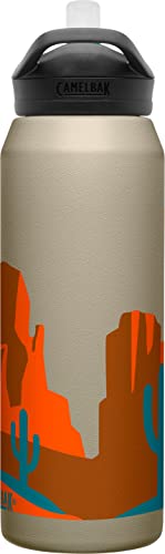 CamelBak Eddy+ Water Bottle with Straw 25 oz - Insulated Stainless Steel, Deep Desert