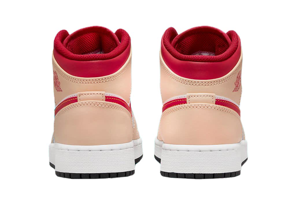 Jordan Youth Air 1 Mid GS 554725 201 Beige/Red - Size 5Y