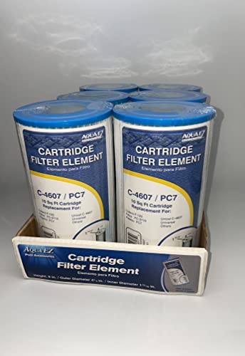 Aqua EZ - 6 Pack - 10 Sq. Ft. Pool and Spa Filter Replacement for Unicel C-4607, Filbur FC-3710, Pleatco PC7-120, and More