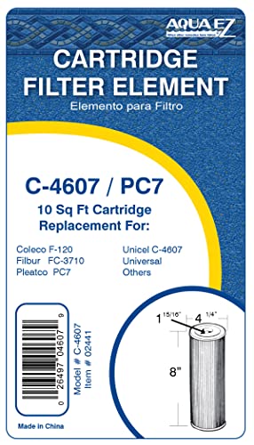 Aqua EZ - 6 Pack - 10 Sq. Ft. Pool and Spa Filter Replacement for Unicel C-4607, Filbur FC-3710, Pleatco PC7-120, and More