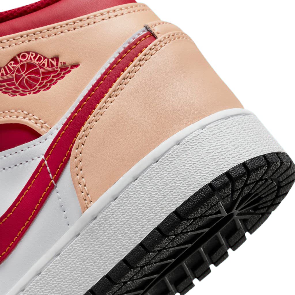 Jordan Youth Air 1 Mid GS 554725 201 Beige/Red - Size 5Y