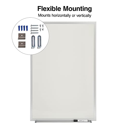 Staples 1682292 Standard Melamine Whiteboard Aluminum Finish Frame 3-Ft W X 2-Ft H