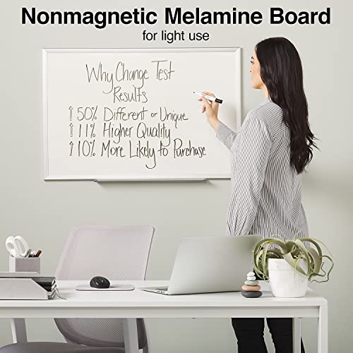 Staples 1682292 Standard Melamine Whiteboard Aluminum Finish Frame 3-Ft W X 2-Ft H