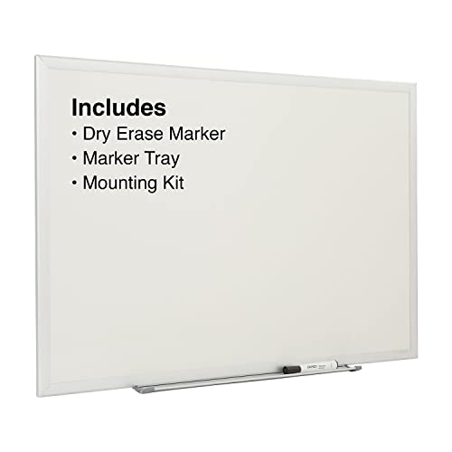 Staples 1682292 Standard Melamine Whiteboard Aluminum Finish Frame 3-Ft W X 2-Ft H