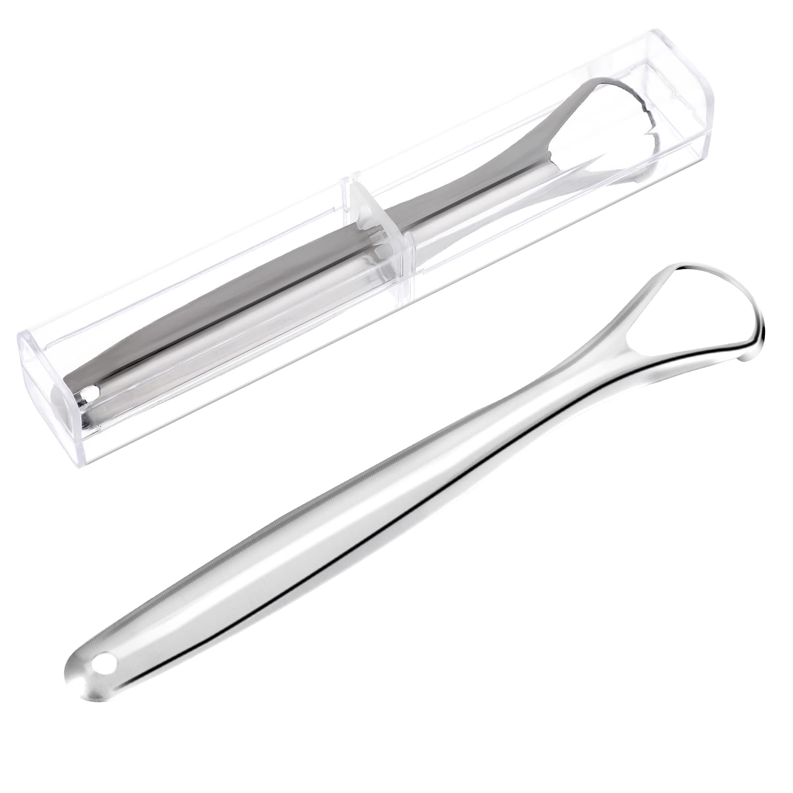 Tongue Scraper Cleaner, Stainless Steel Tongue Cleaners Tongue Scraper for Adults Oral Care Tongue Tool for Bad BreathEasy to Use Tongue Cleaner for Travels Meetings Work or Home Use
