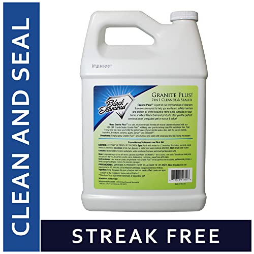 Black Diamond Stoneworks GRANITE PLUS! 2 in 1 Cleaner & Sealer for Granite, Marble (1-G,1-QT) Granite Sealer: Seals and Protects, Granite, Marble. 1-QT