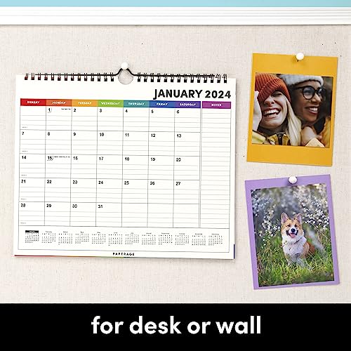 PAPERAGE Calendar 2024-12 Month (Black & White), Minimalist Wall and Desk Calendar with Monthly Views and Yearly Plans – Small (9 in x 11 in)