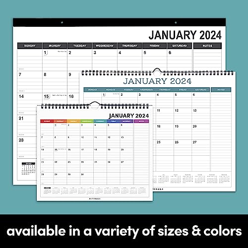 PAPERAGE Calendar 2024-12 Month (Black & White), Minimalist Wall and Desk Calendar with Monthly Views and Yearly Plans – Small (9 in x 11 in)