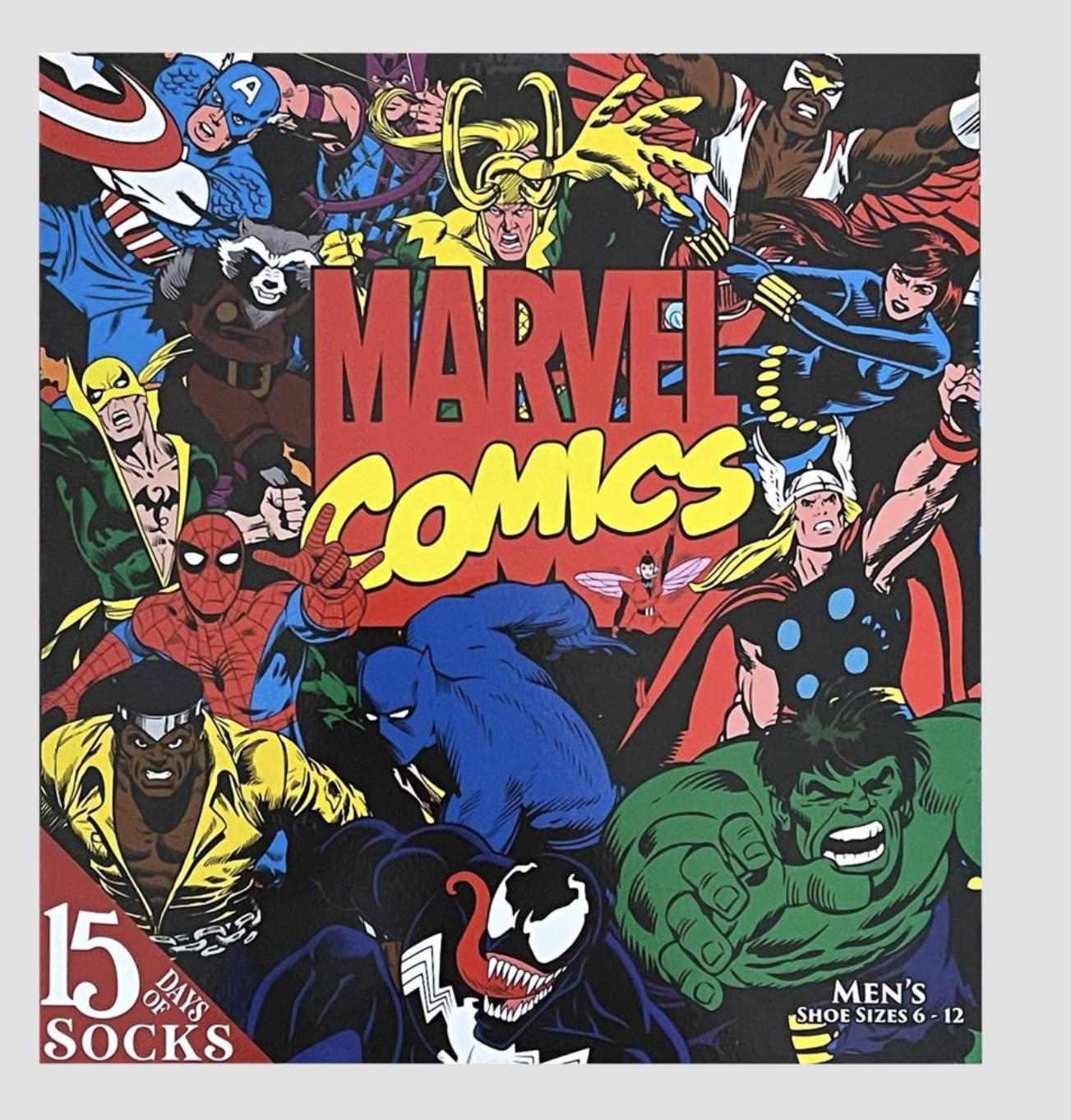 Men's Marvel 15 Days of Socks Advent Calendar 15pk