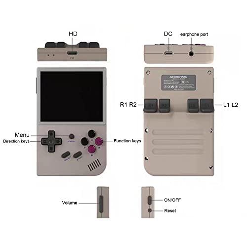KJArrow Retro Game Console RG35XX IPS Screen, Game Console for Kids and Adults Preload Games, Handheld Game Player Support HDMI to TV and Gamepad, Linux Multi-emulator Portable Gaming Machine