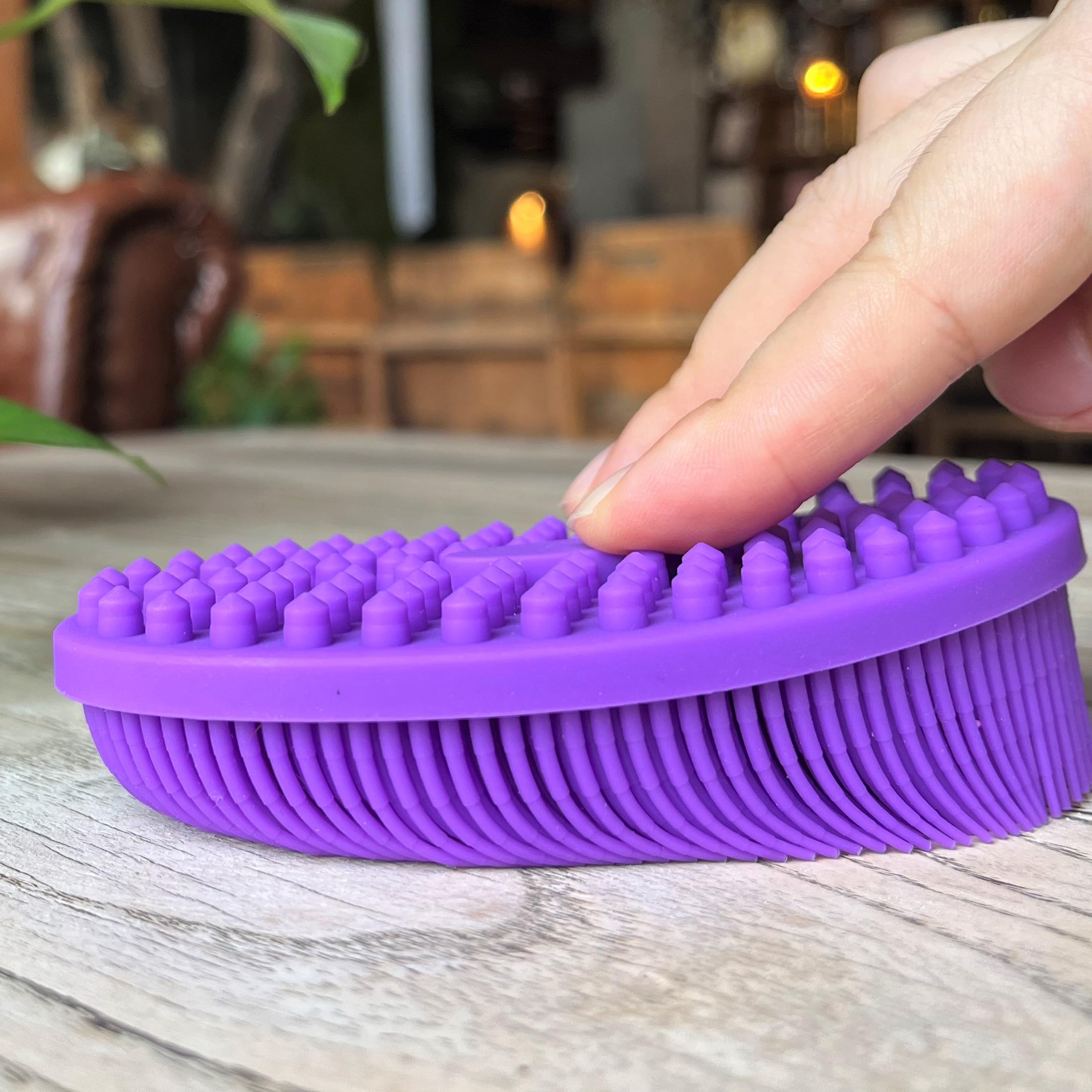 Premium Sensory Brush for Kids or Autism,Soft Silicone Body Scrubber,2 in 1 Sensory Room Occupational Therapy Sensory Brushes,Silicone Loofah,Pets Shower Brush Bath Brush Shampoo Brush