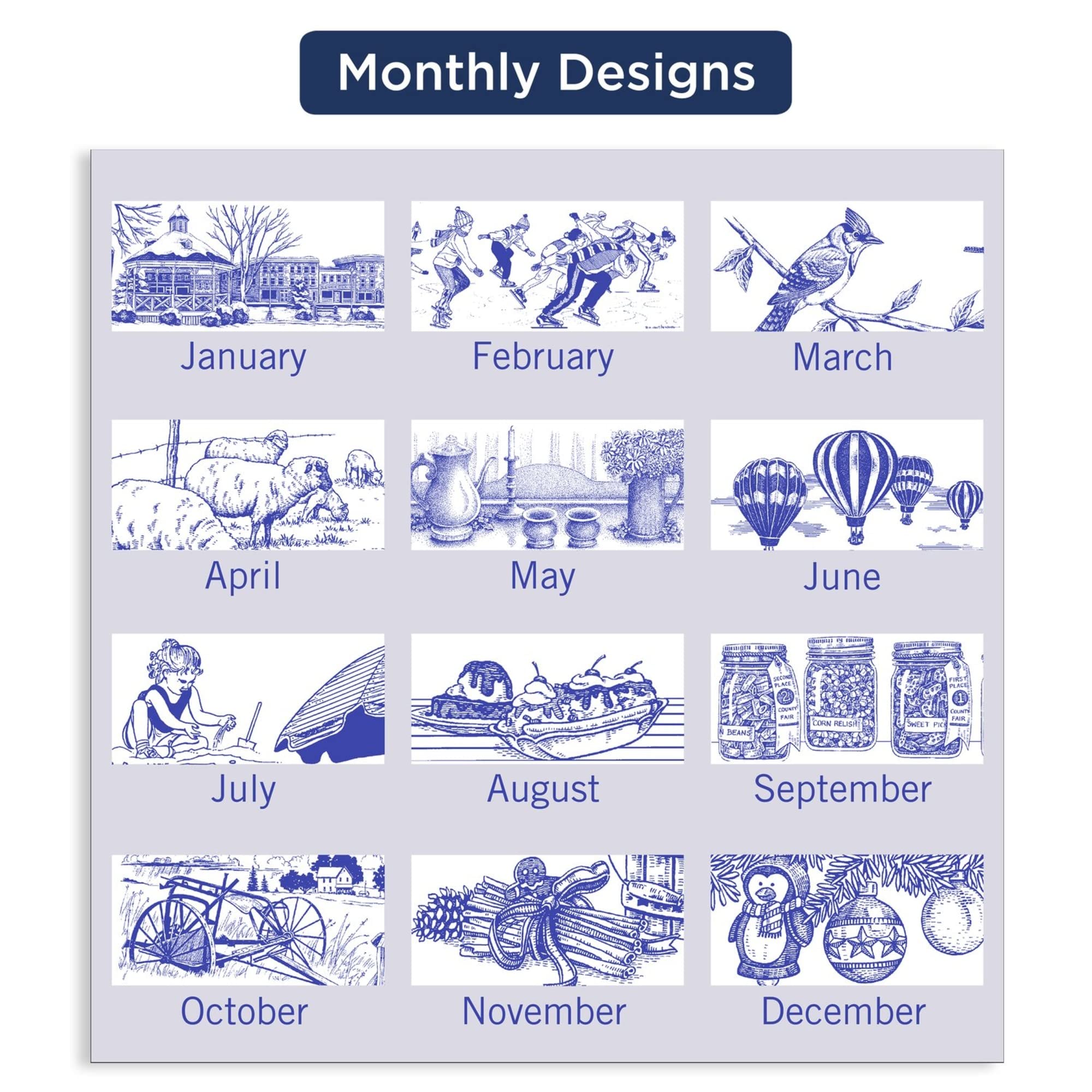 AT-A-GLANCE 2023 Wall Calendar, 12" x 12", Medium, Spiral Bound, Monthly, Illustrator’s Edition (G100017)